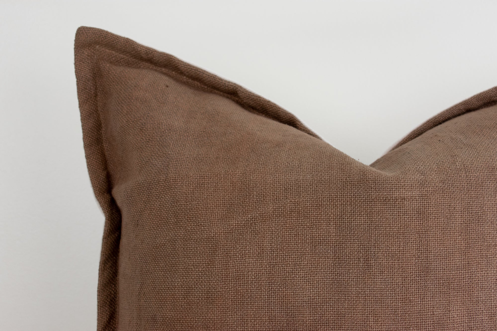 Heavyweight Linen Flange Edge Pillow Cover - Desert Sand
