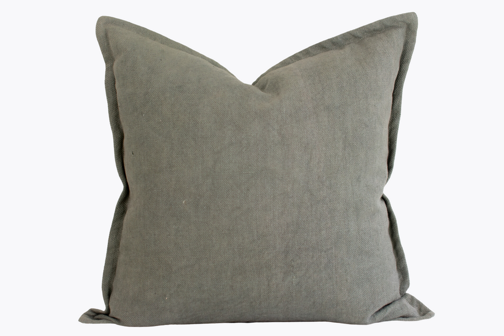 Heavyweight Linen Flange Edge Pillow Cover - Desert Sage – Collectiv Co.