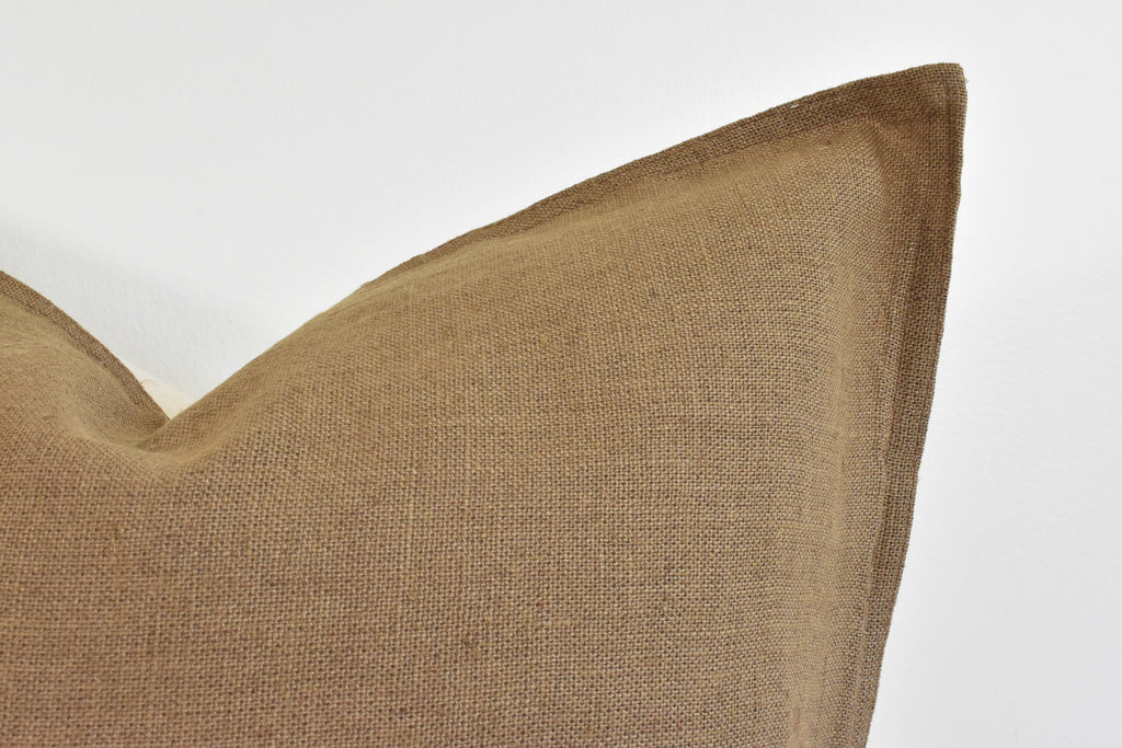 Linen Flange Edge Pillow - Almond – Collectiv Co.