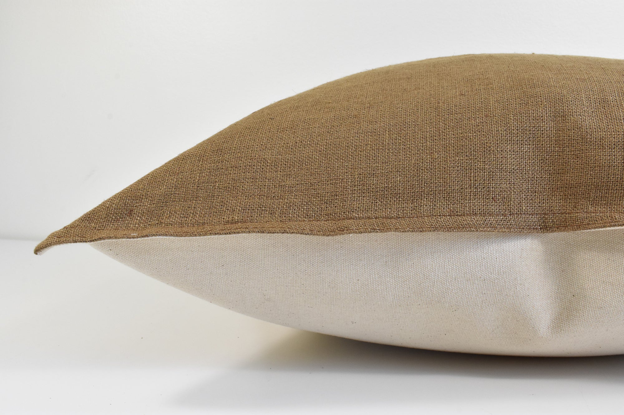 Linen Flange Edge Pillow Cover - Almond