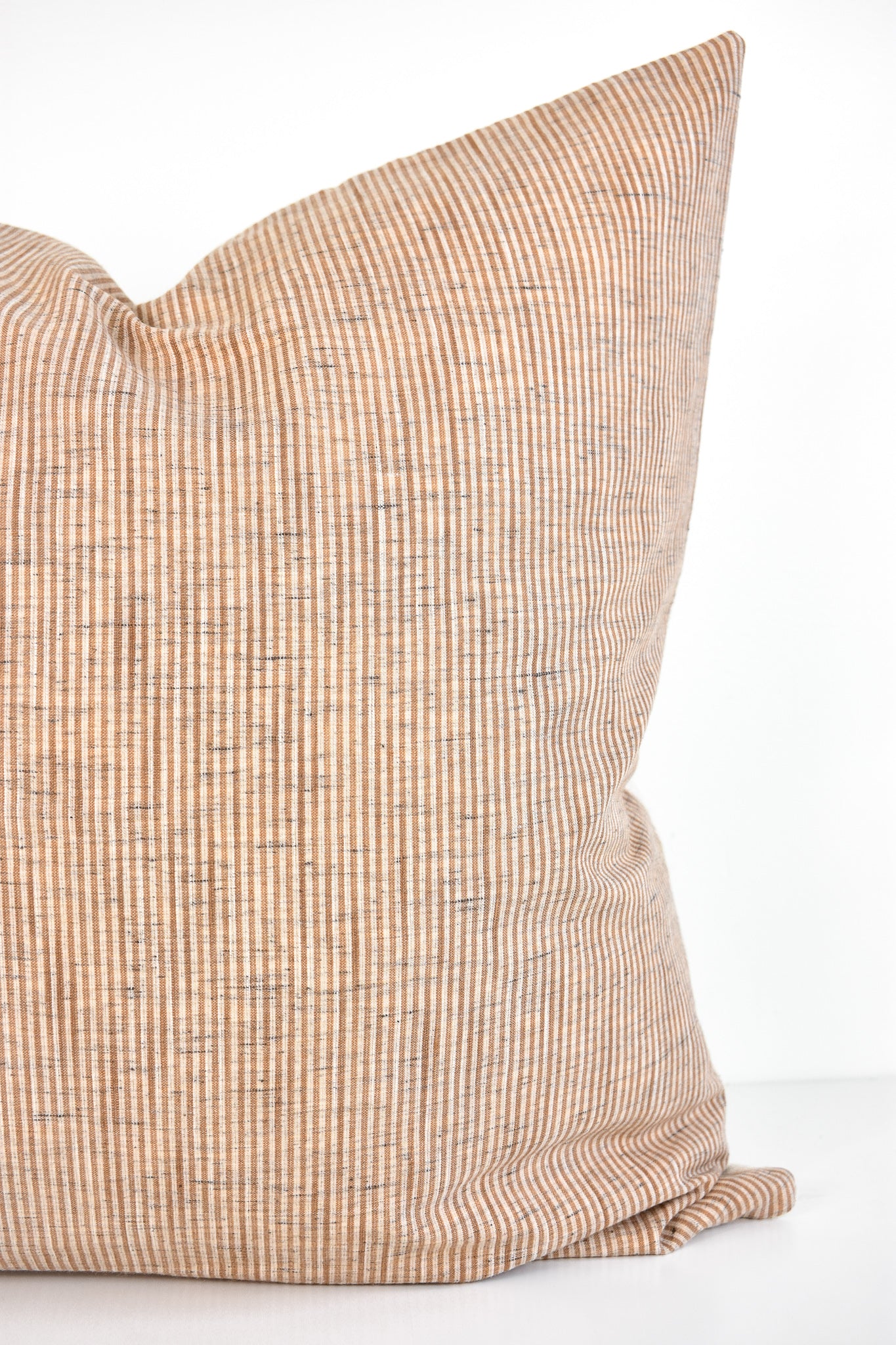 Hmong Organic Woven Stripe Pillow Cover - Tan